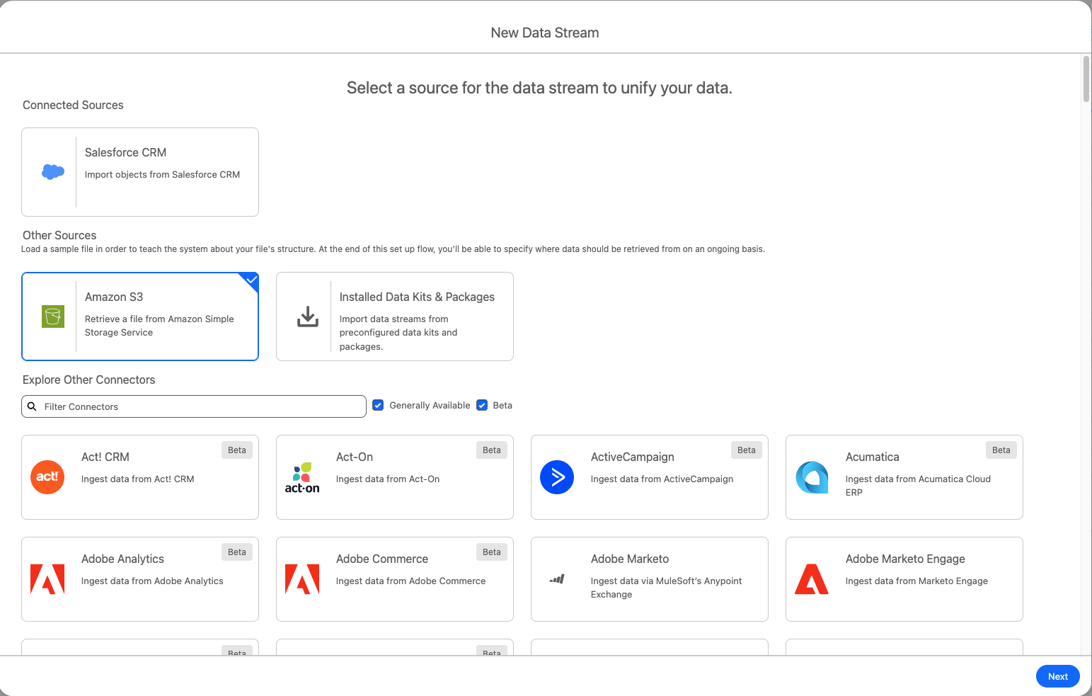 Exercise 1 - Unify Data with Data Streams | Salesforce Workshops